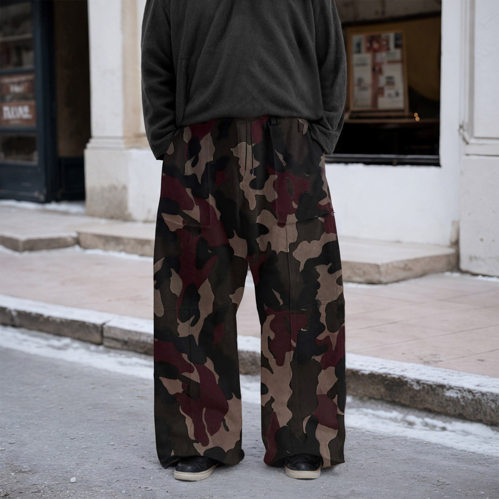 Camo Cargo Pants for Men Big Tall Loose Fit Trend Elastic Waist ...