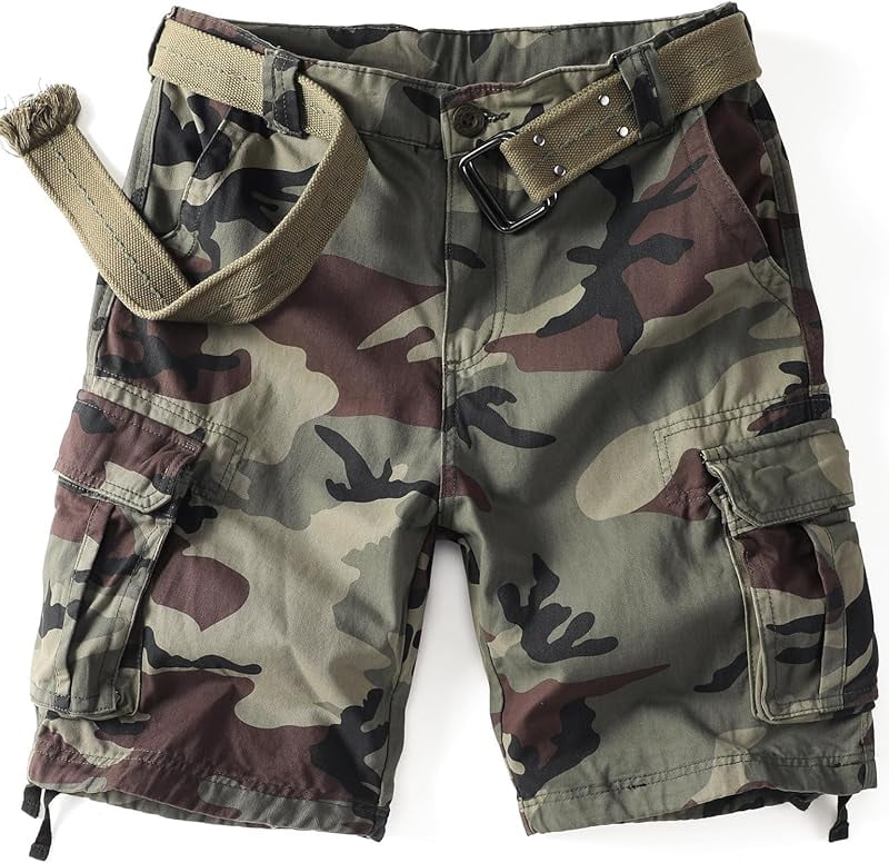 Camo Cargo Shorts for Men Cotton Casual Wild Outdoor Work Relaxed Fit ...