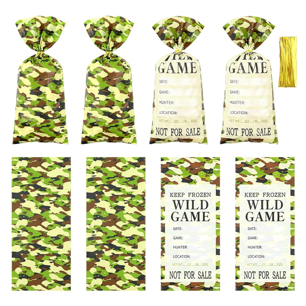 Camo Cellophane Goodie Bags,50 RRF12 Pcs Camouflage Party Favor Bags ...