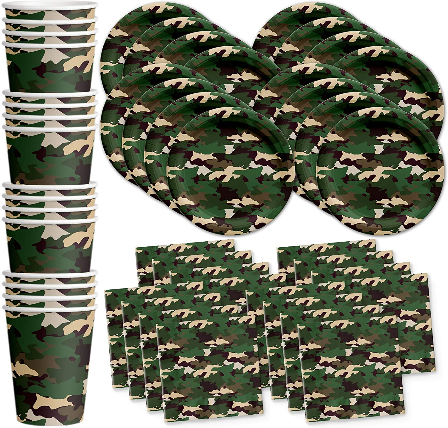 Camo Classic Birthday Party Supplies Set Plates Napkins Cups Tableware ...
