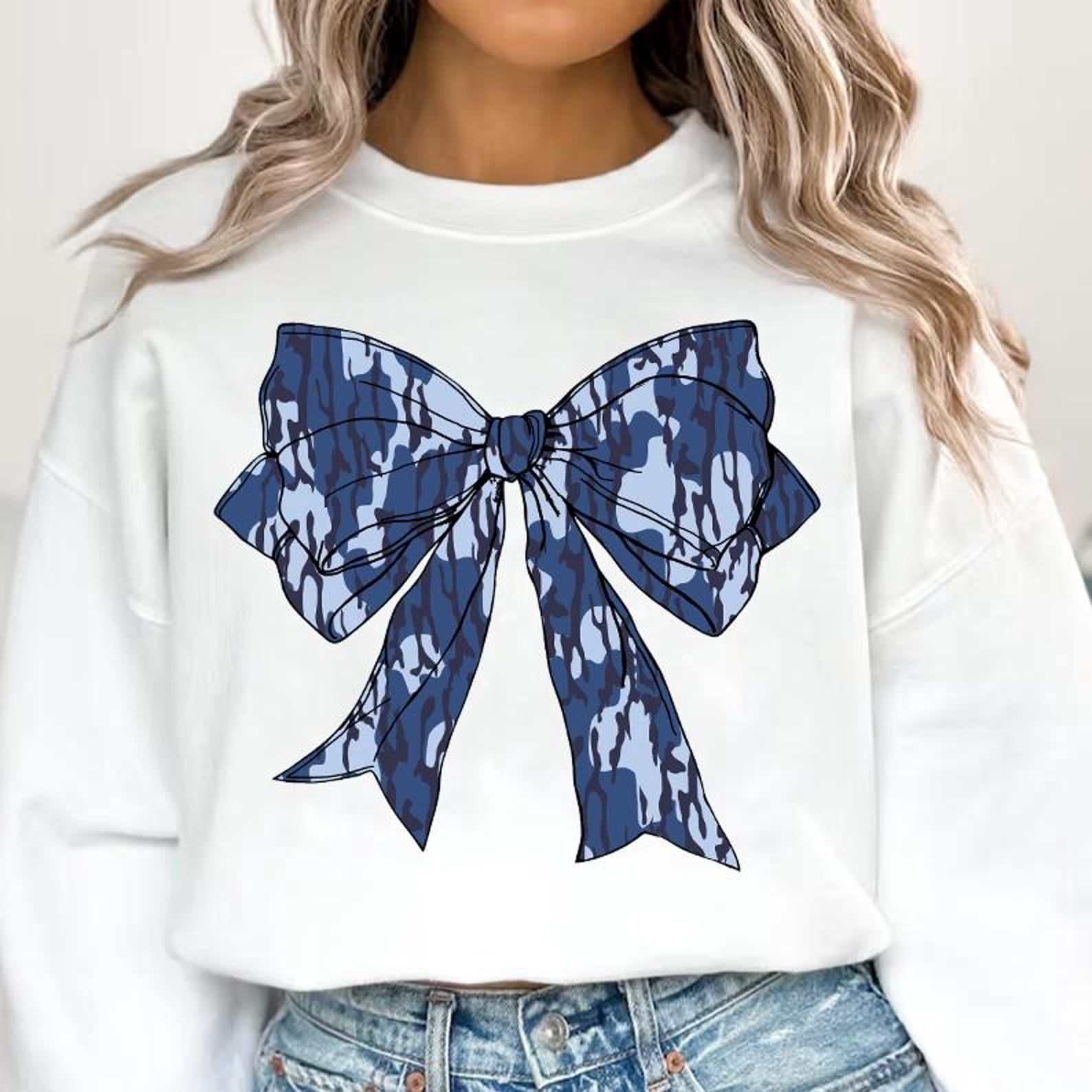 Camo Coquette Bow Sweatshirt, Old School Camo Shirt, Girls Camo Bow Top ...