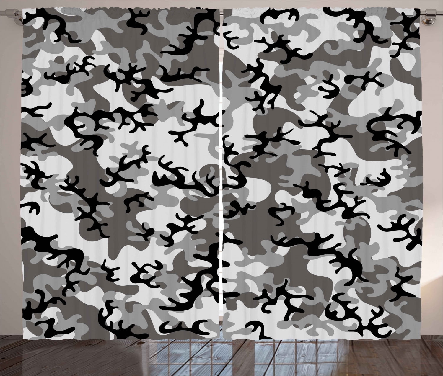Ambesonne Camouflage Curtains 2 Panel Set Camouflage Concept 108 X