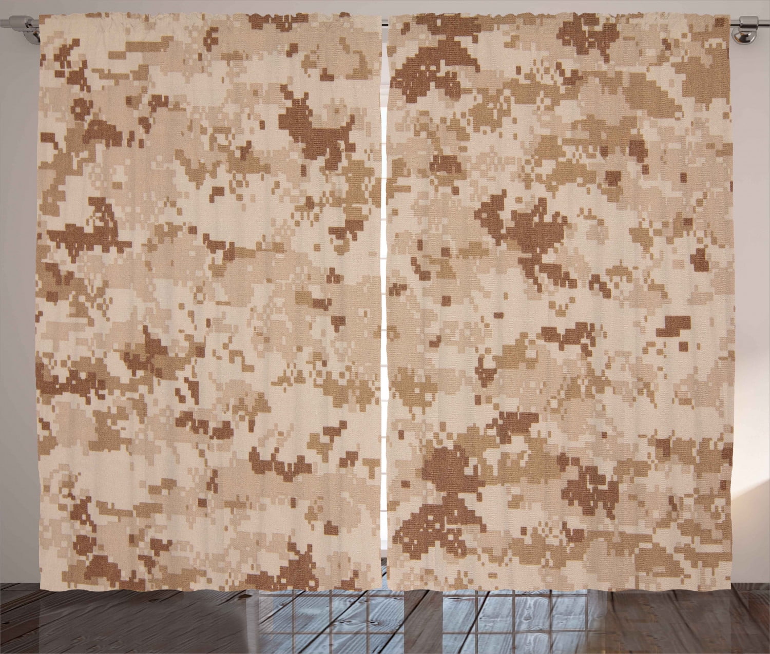 Camo Curtains 2 Panels Set, US Marine Desert Marpat Digital Texture ...