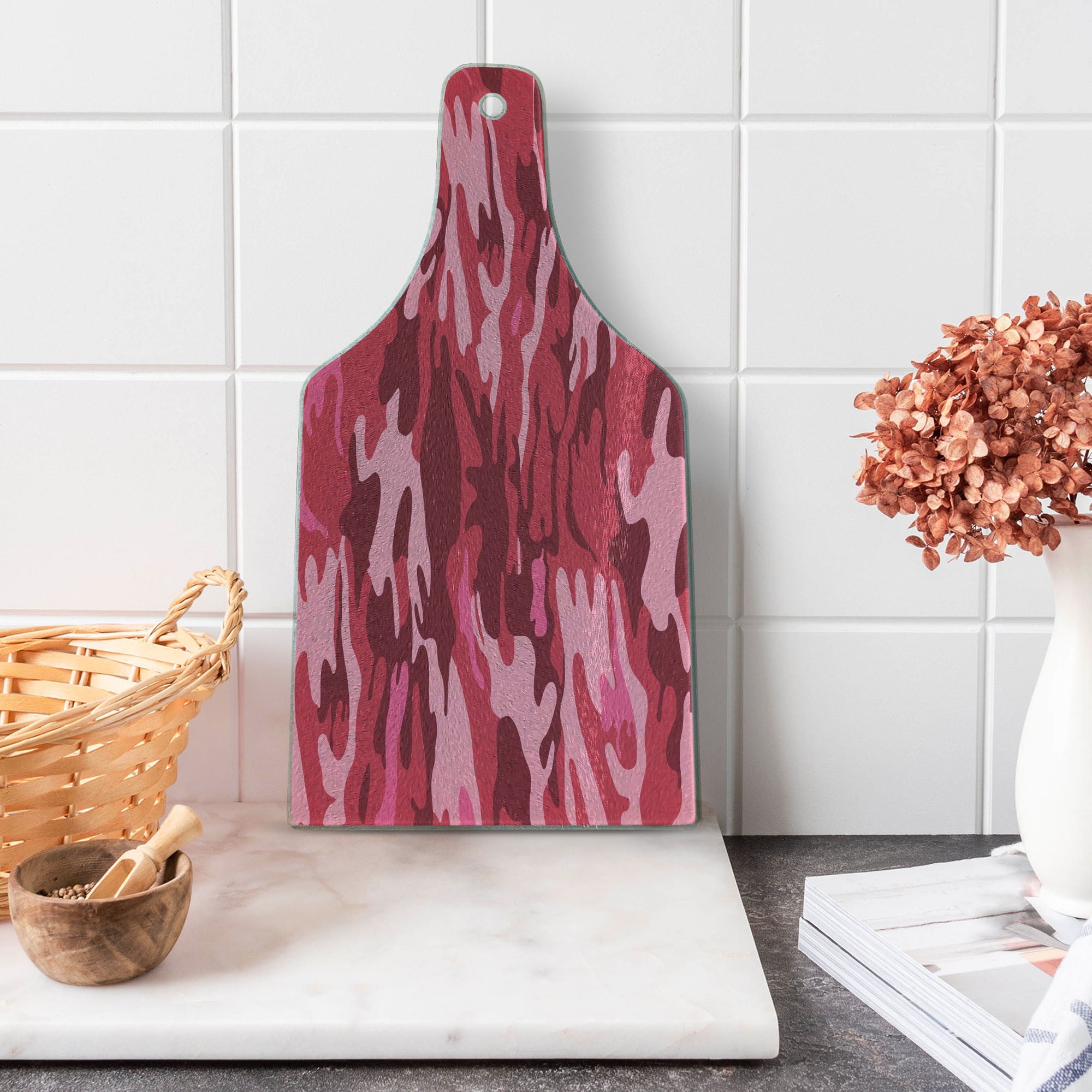 Camo Cutting Board, Camouflage Texture Design in Shades of Pink ...