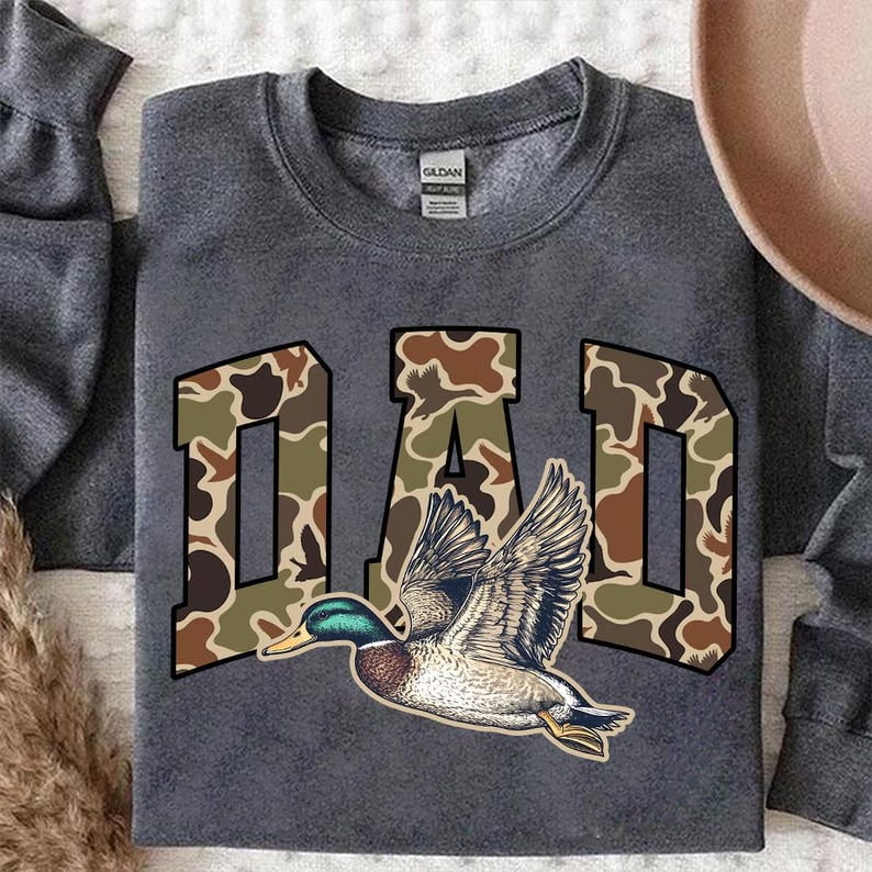 Camo Dad Duck hunting T-shirt, Father's Day T-shirt, Camo Flying ...