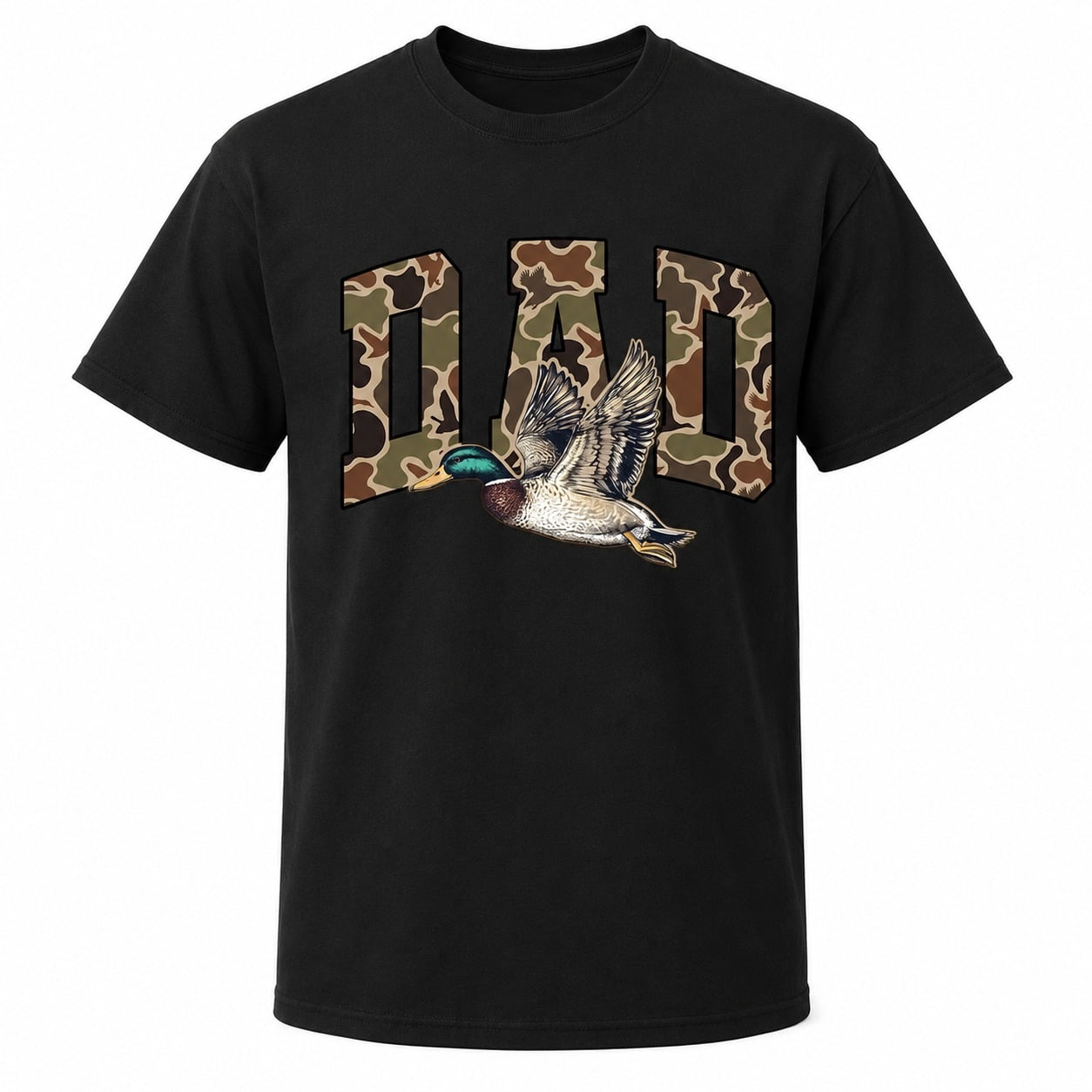 Camo Dad Mallard Duck T-Shirt, Unisex Hunting Graphic Tee - Walmart.com