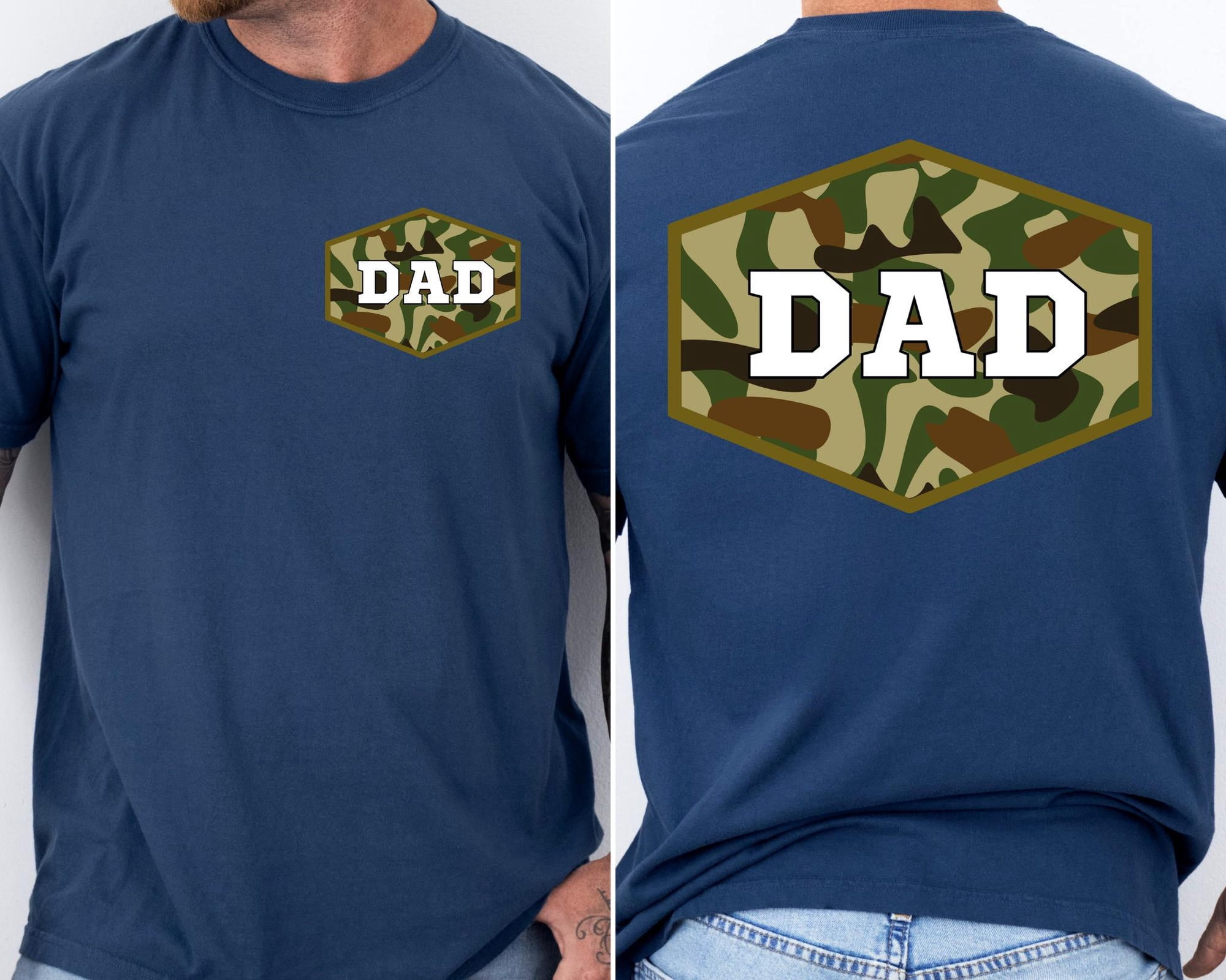 Camo Dad Shirt Cool Papa Camouflage Shirt Military Style Dad Tee ...