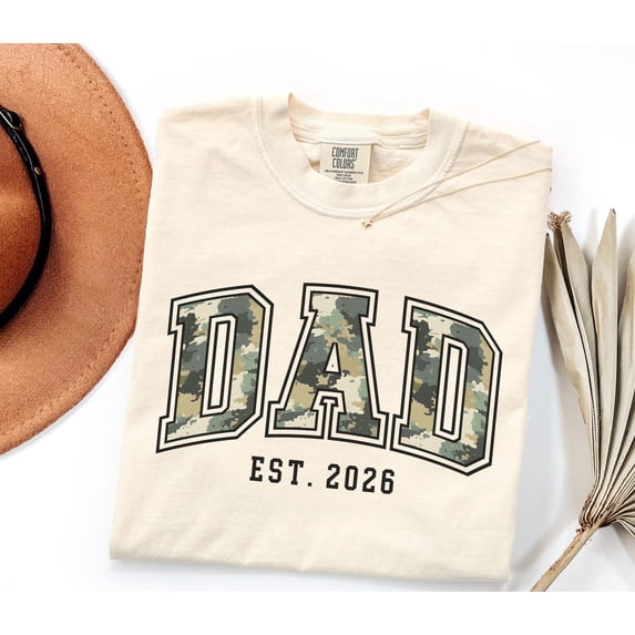 Camo Dad Shirt Personalized Dad Est 2026 Tshirt Custom New Dad ...