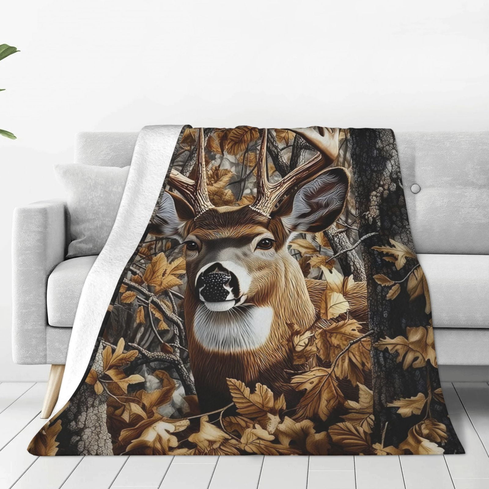 Camo Deer Western Camouflage Deer Hunting Printed Throw Blanket，Kids ...
