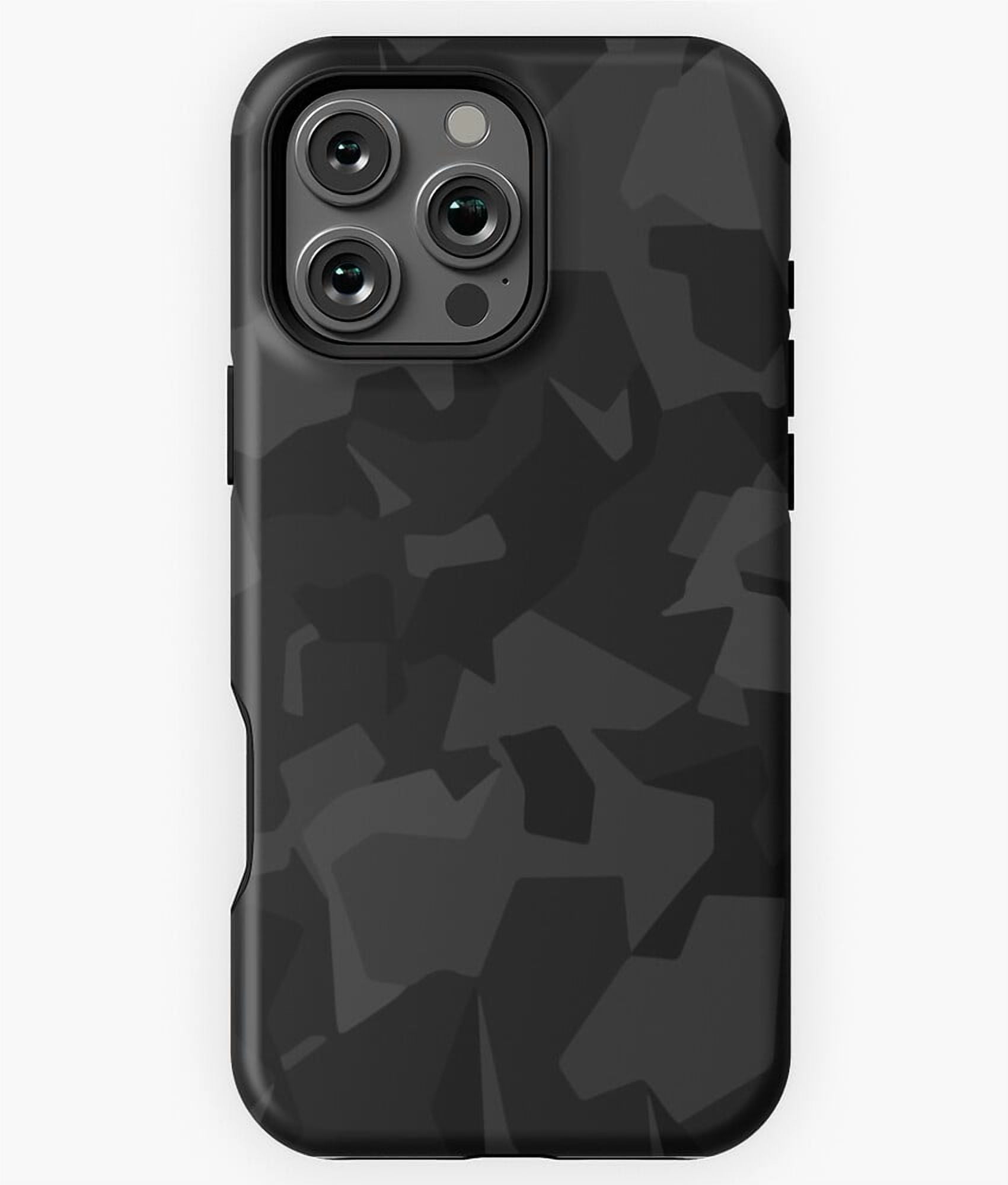 Camo Design Pattern Dark Grey Military Phone Case for iPhone 16 15 14 ...