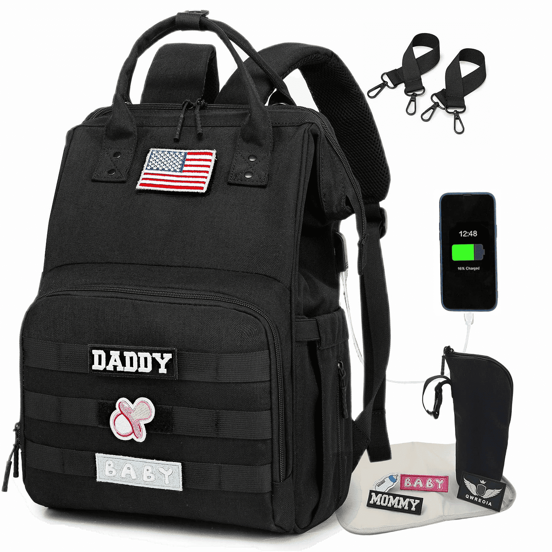 Camo Diaper Bag Backpack for Dad and Mom with USB Charging Port ...