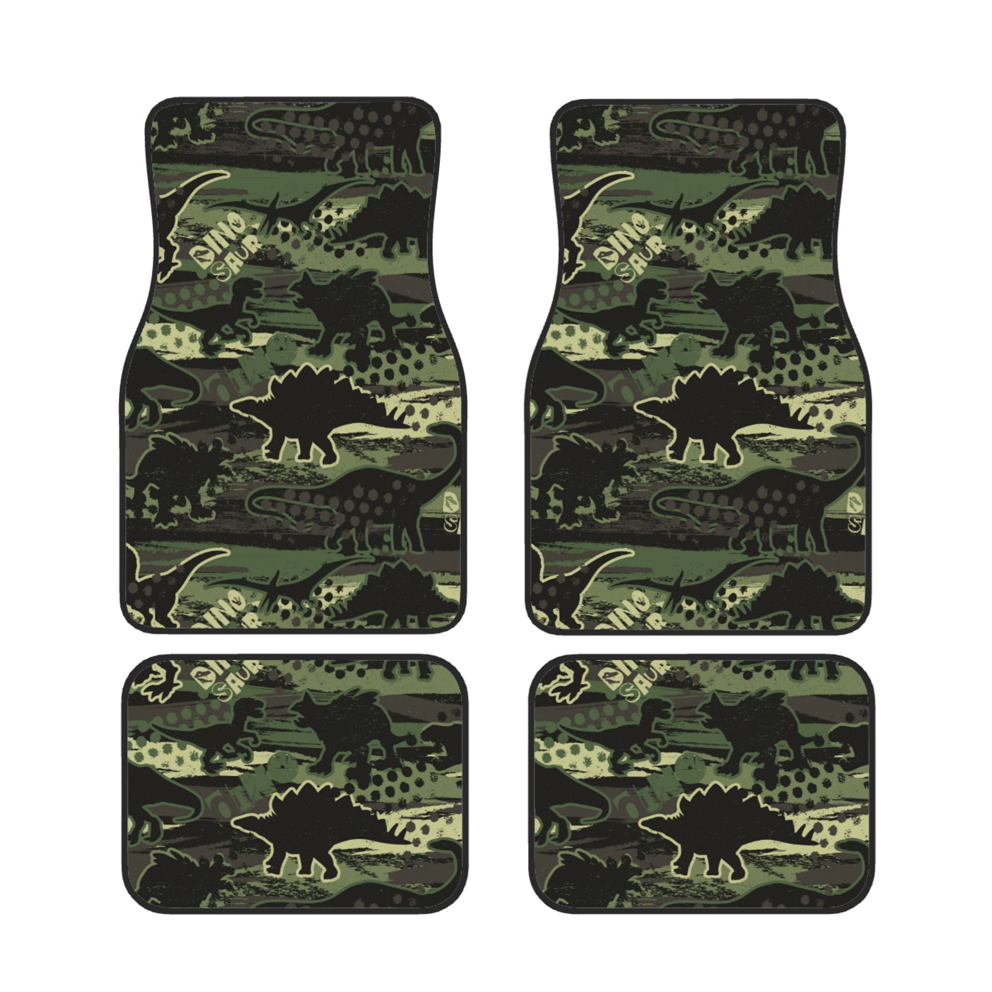 Camo Dinosaurs T-Rex Universal Fit Carpet Floor Mats For Car Suv Van ...