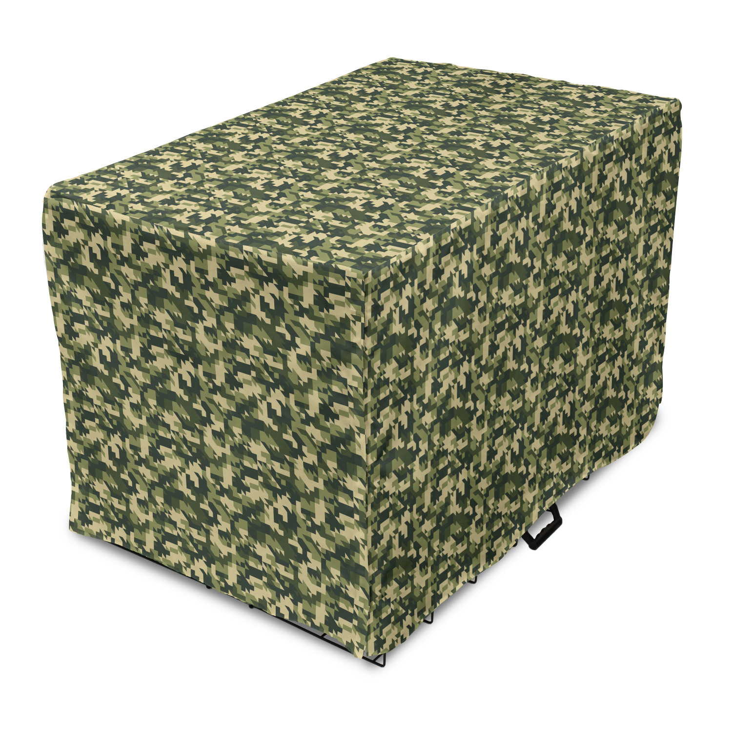 Camo Dog Crate Cover, Abstract Camouflage in Forest Colors Jungle ...