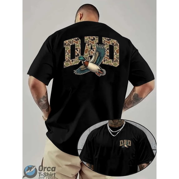 Camo Duck Dad Front And Back Print Hunting Unisex T-Shirt, S - 5XL ...