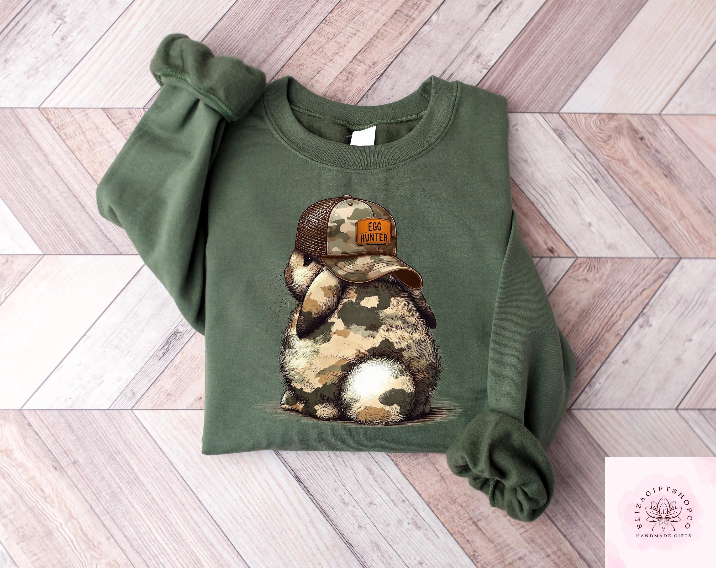 Camo Easter Bunny Sweatshirt for Egg Hunters - Fun and Stylish Holiday ...
