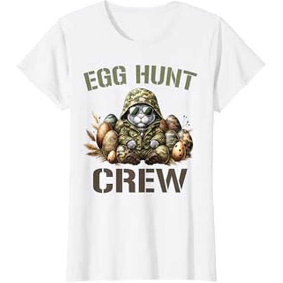 Camo Easter Egg Hunter T-Shirt for Fun Easter Day Celebrations ...