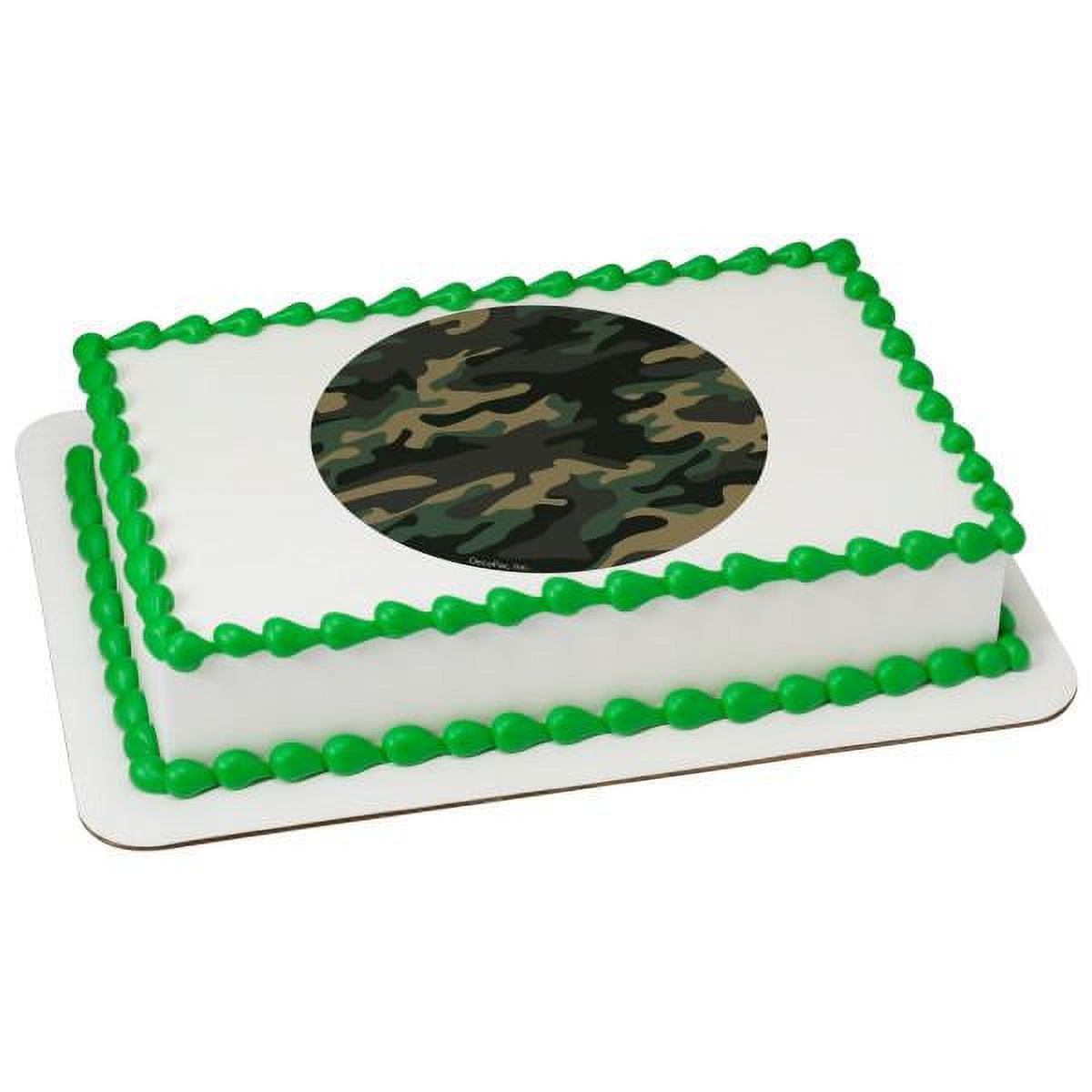 Camo Edible Cake Topper Image - Walmart.com