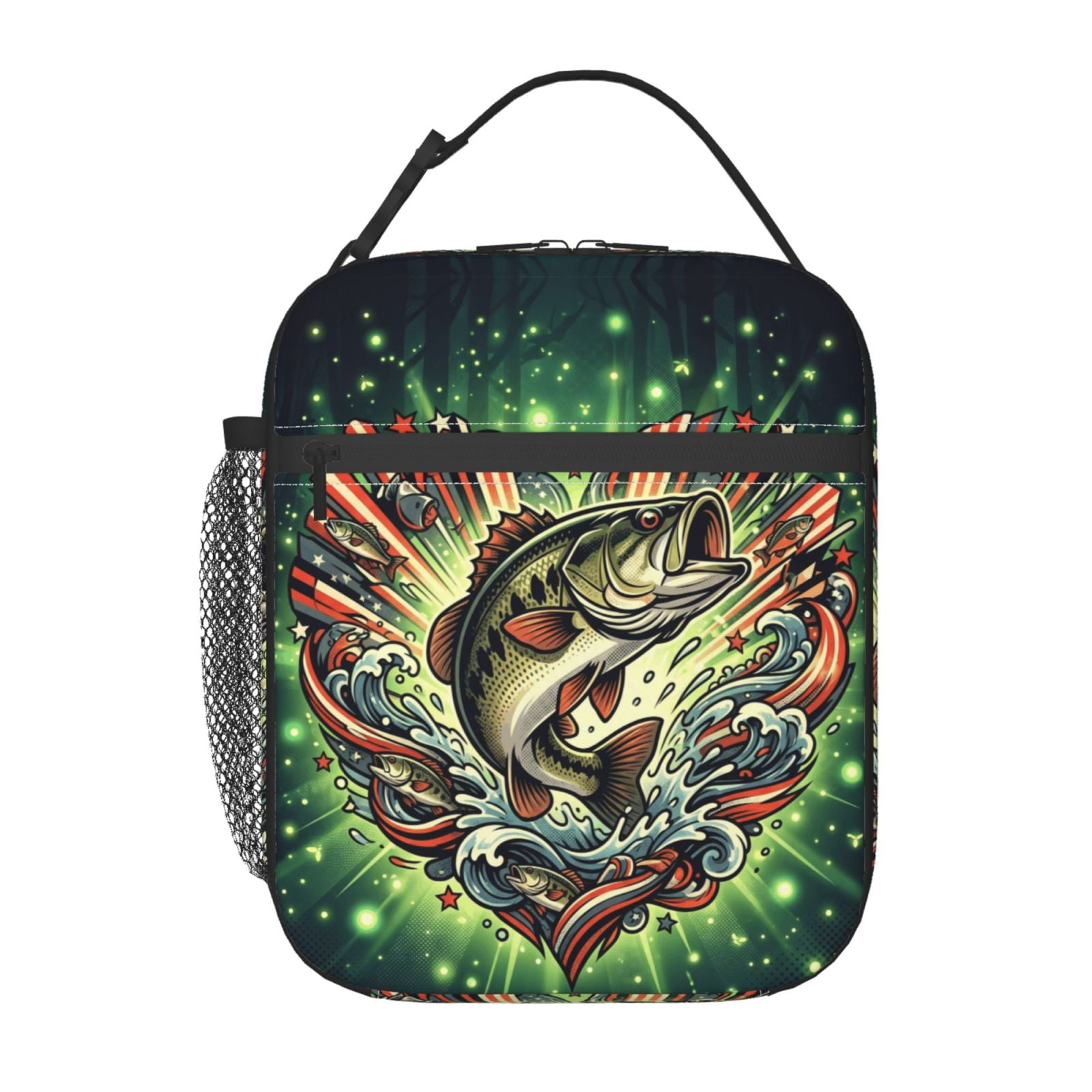 Camo Fish Lunch Bag Insulated Reusable Lunch Box Office Work Travel ...