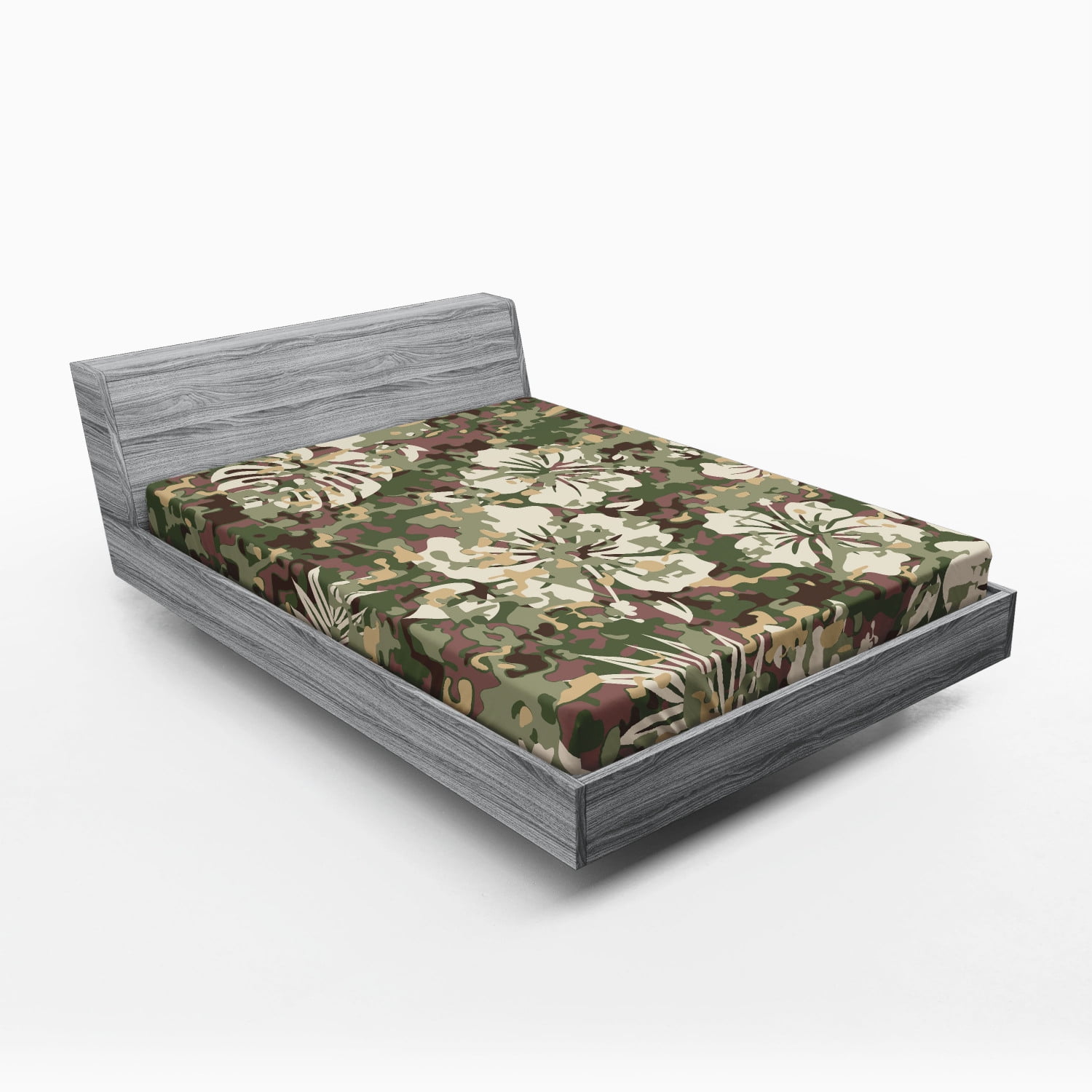 Ambesonne Hawaiian Fitted Sheet, Aloha Tropical Jungle, Queen Size ...