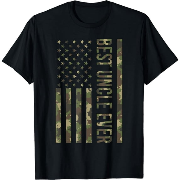 Camo Flag Best Uncle Ever Graphic Gift for Men Short Sleeve T-Shirt ...
