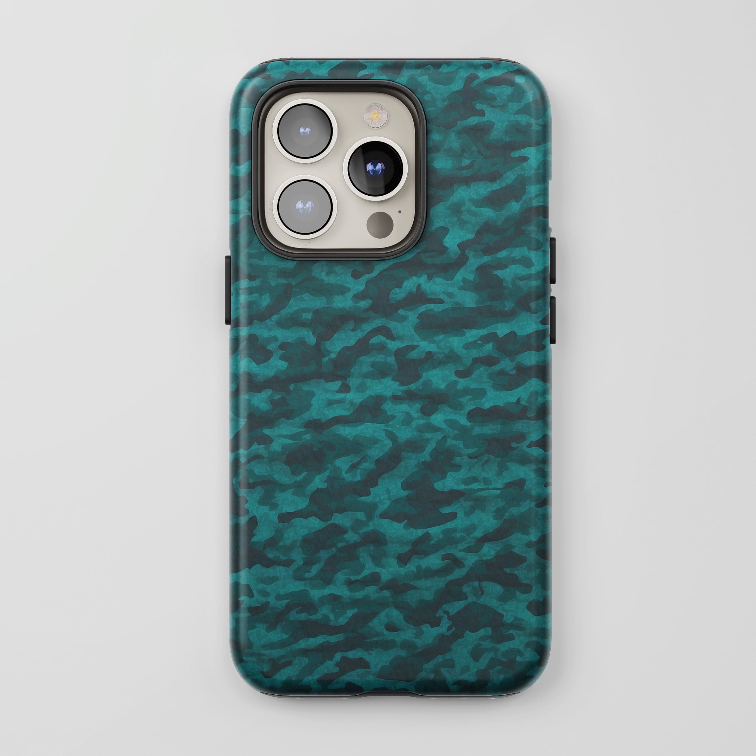 Camo For All iPhone Series Tough Phone Case Military Pattern Teal Green ...
