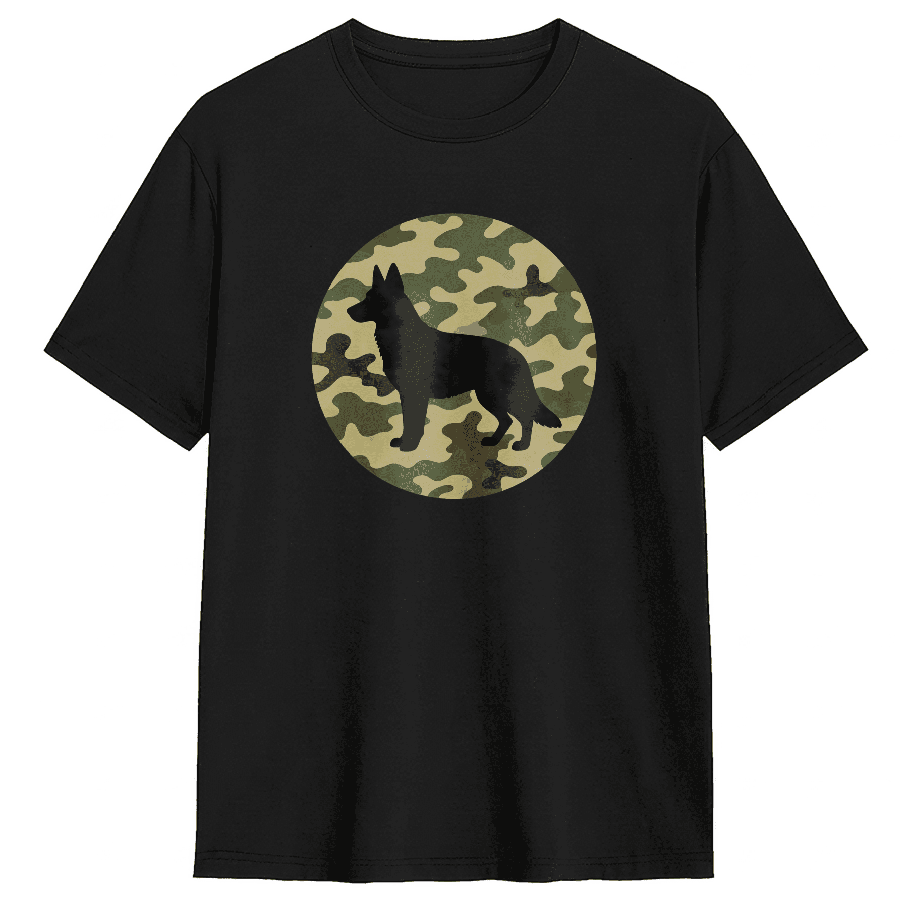 Camo German Shepherd Retro Graphic Tee for Men, Dog Lover Workout ...