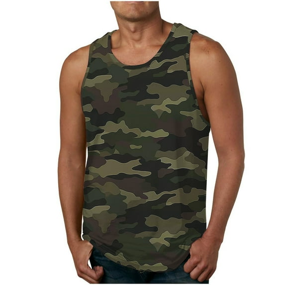 Camo Graphic Tank Tops for Men Summer Sleeveless T Shirts Beach ...