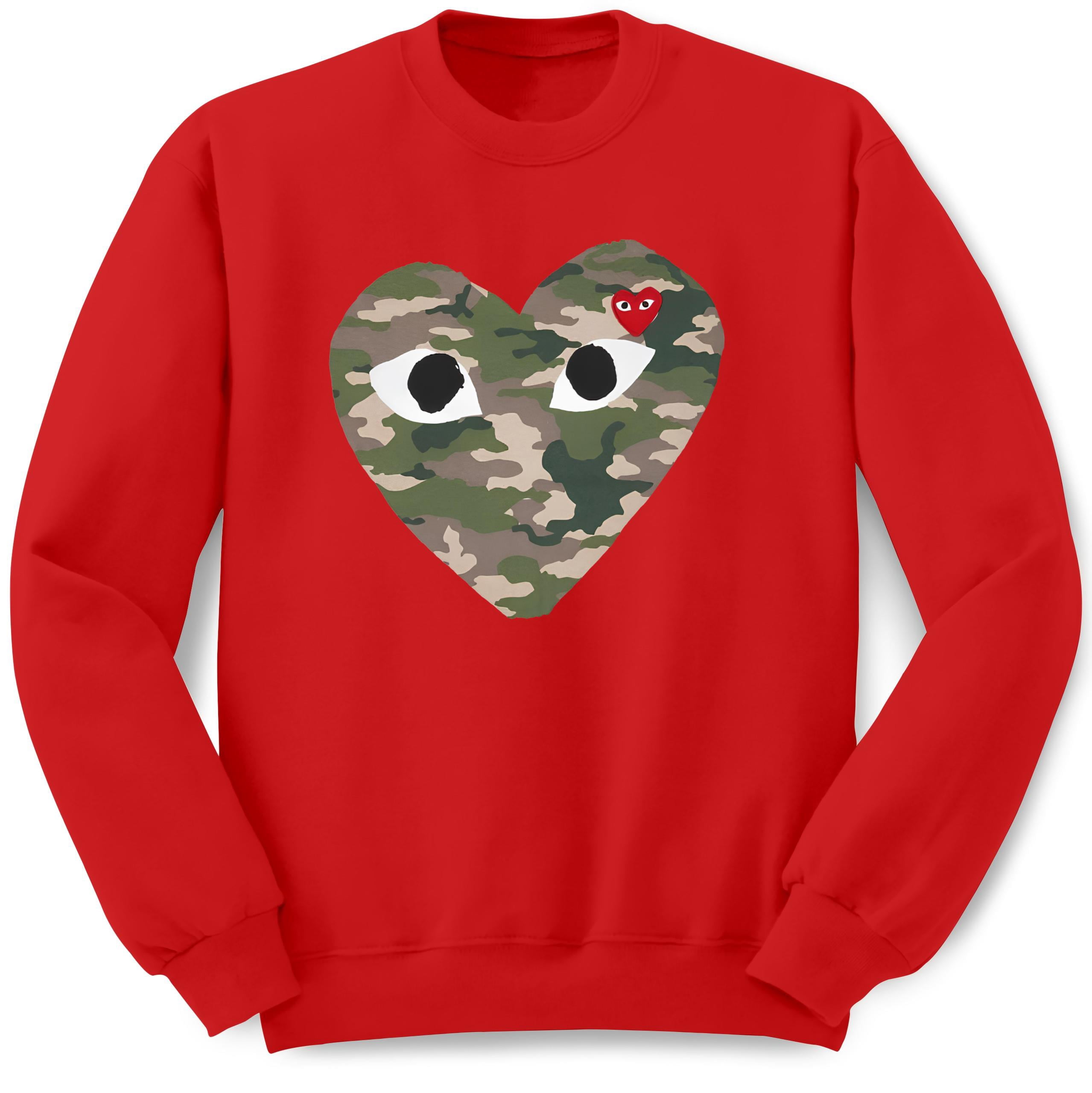 Camo Heart Print Tee, Fashion Brand Graphic Shirt - Walmart.com