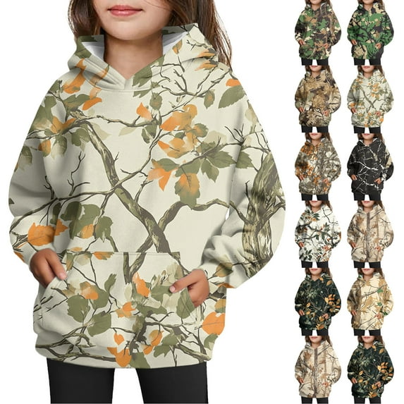 Camo Hoodies For Teen Girls Oversized Long Sleeve Sweatshirt Hooded ...