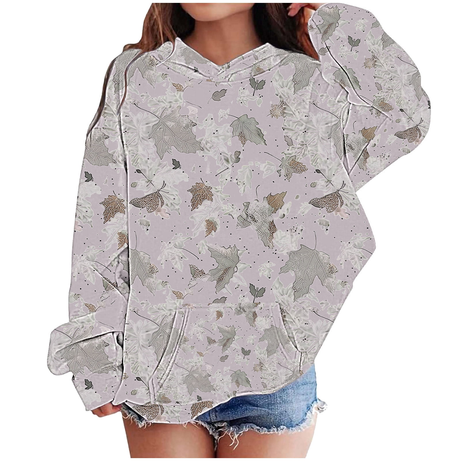 Camo Hoodies for Teen Girls Boys Cute Sweatshirt Maple Leaf Print ...
