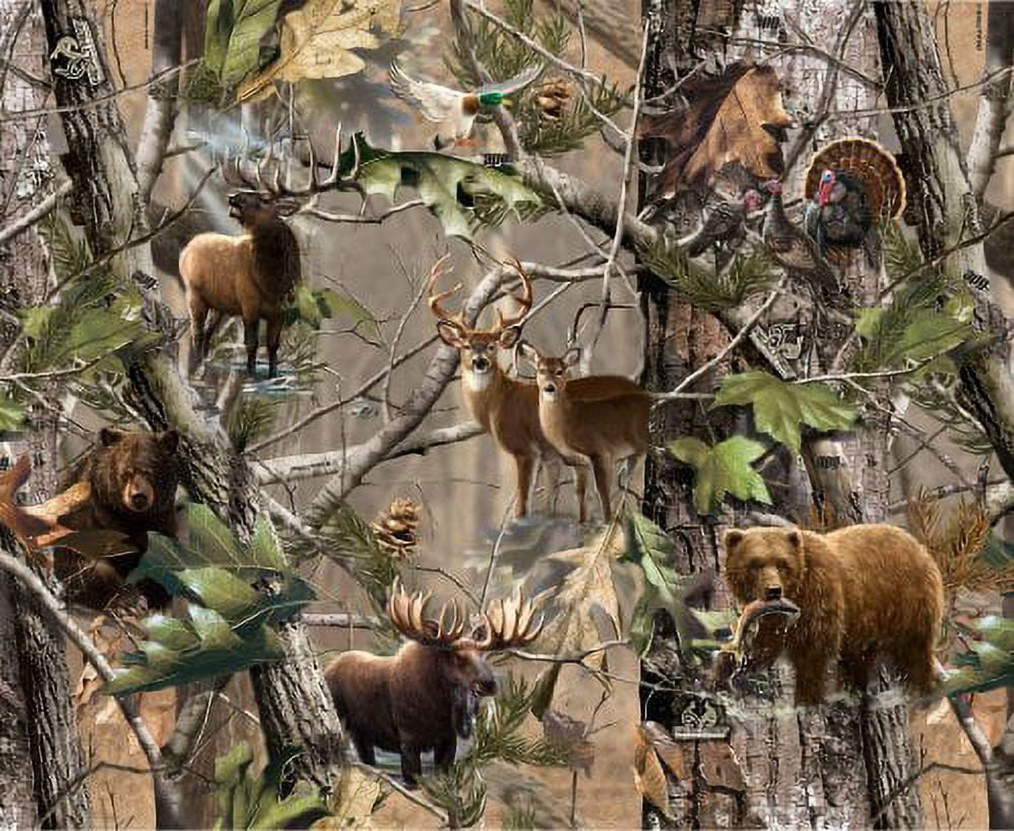 Camo Hunting Deer Bear Elk Turkey Edible Cake Topper Image (1/4 Sheet ...