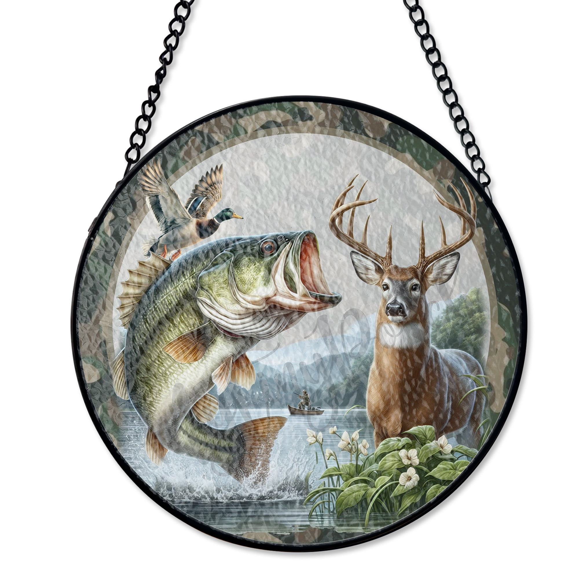 Camo Hunting Deer Duck Stained Glass Suncatcher UV Printed Glass ...