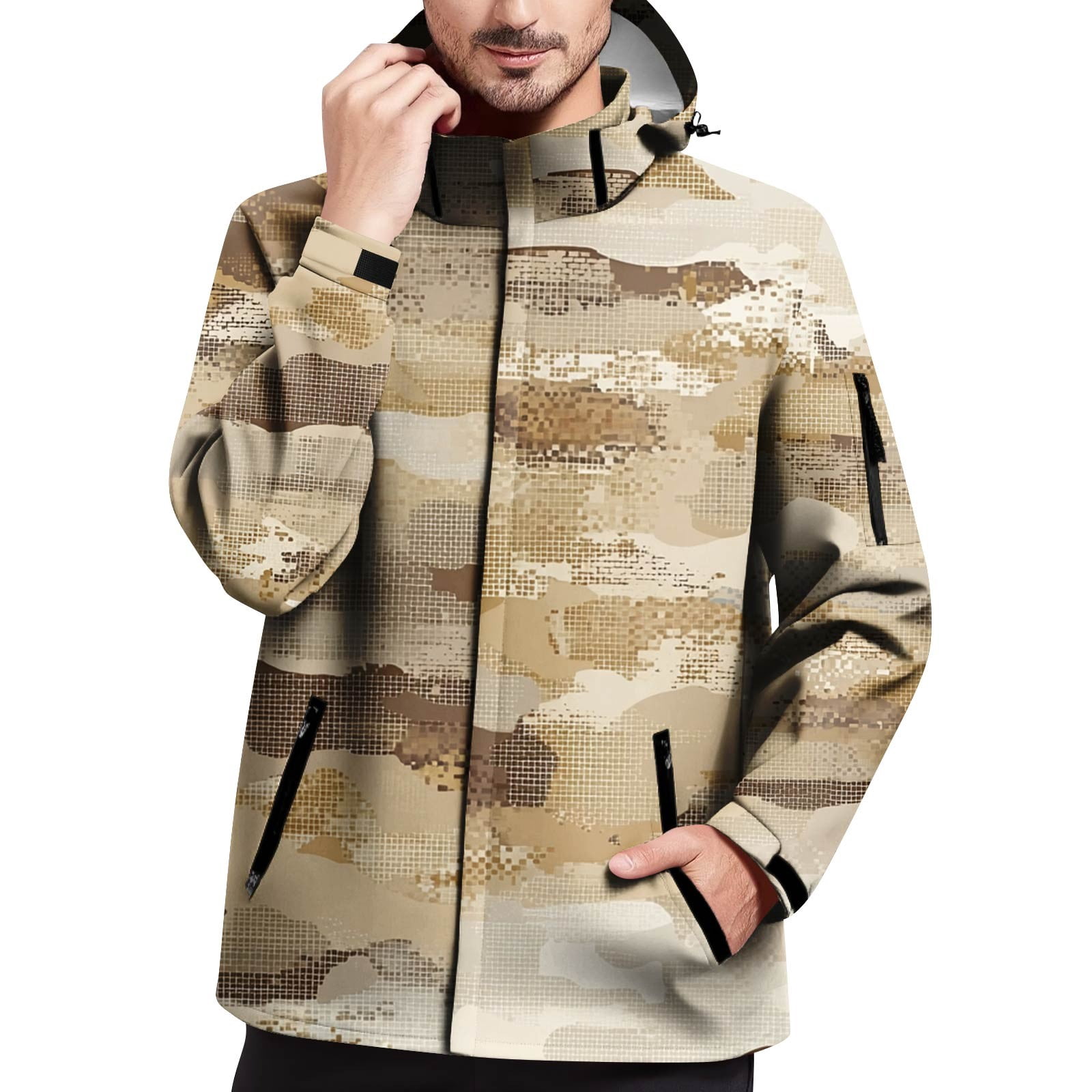 Camo Jacket Hunting Clothes for Men Soft Outdoor Hiking Jacket Camo ...