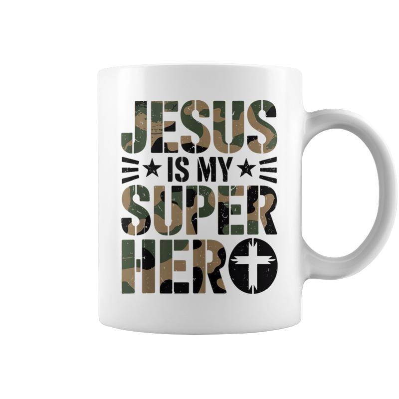 Camo Jesus Is My Superhero Toddler Boys Camouflage Christian Coffee ...
