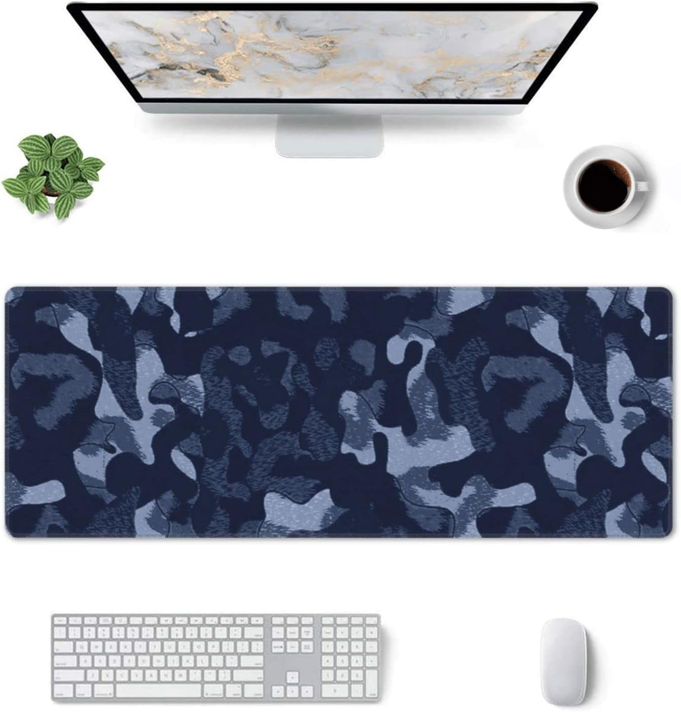 Camo Leopard Blue Gaming Mouse Pad Large Mouse Pad (31.5x11.8 Inch) Non ...