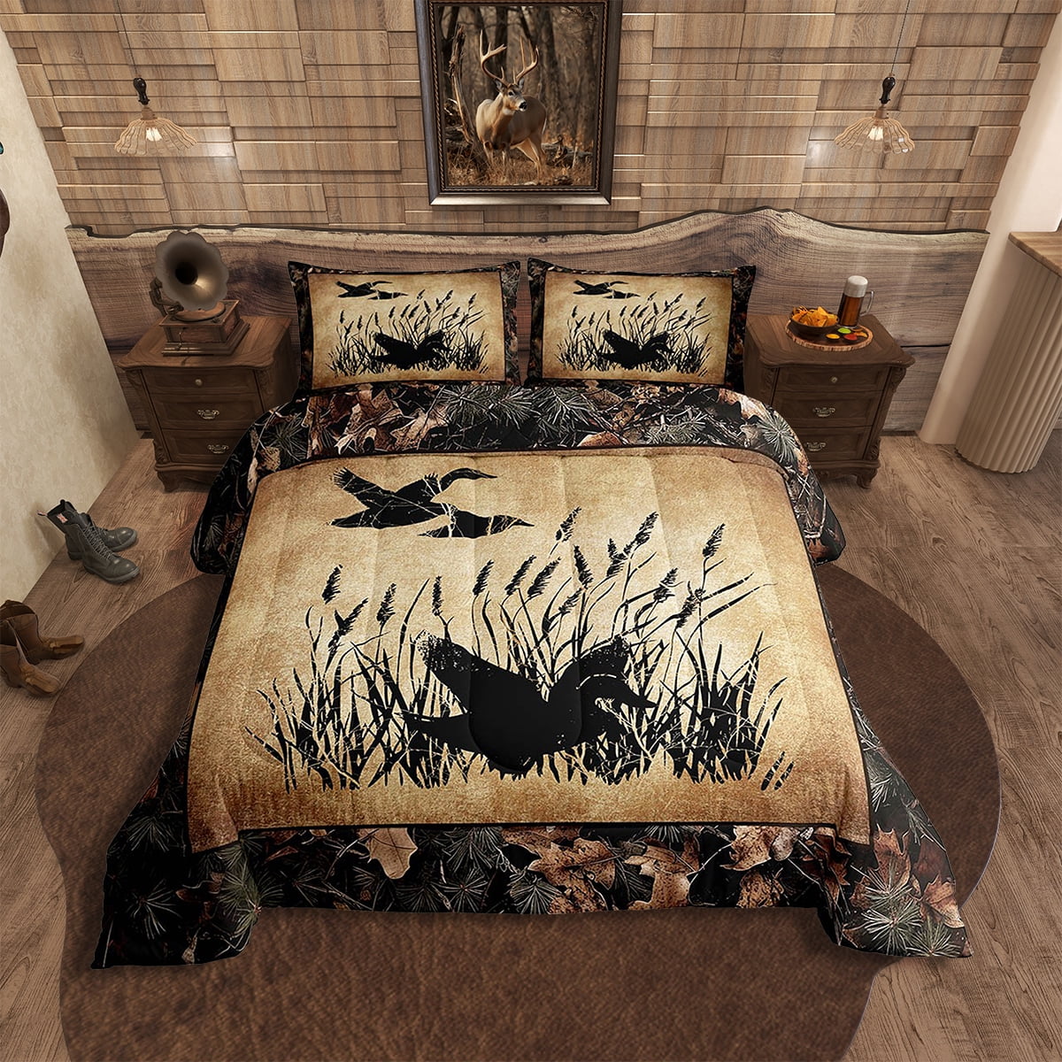 Camo Mallard Duck Bedding Set Rustic Cabin Comforter Set Full Adults ...
