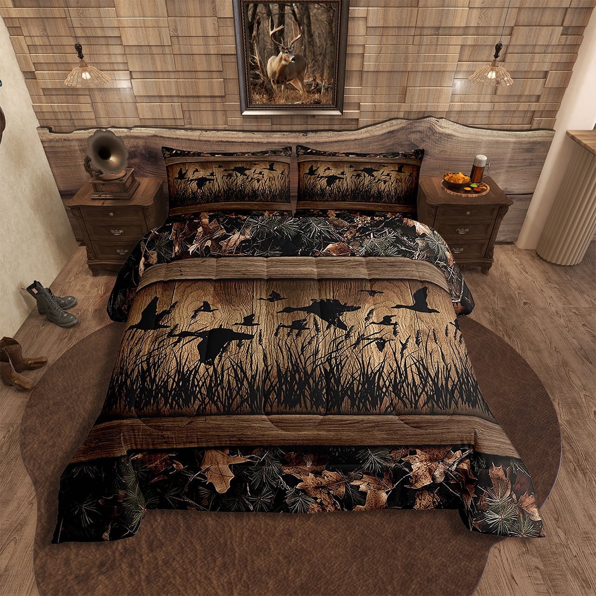 Camo Mallard Duck Comforter Set Men Rustic Farmhouse Cabin Bedding ...
