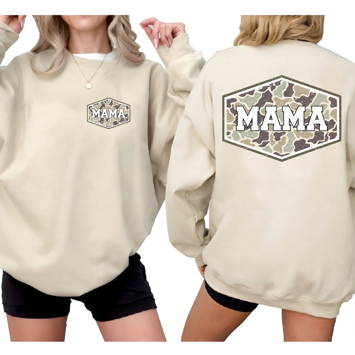 Camo Mama Double Sided Sweatshirt – Old School Camouflage Mama Sweater ...