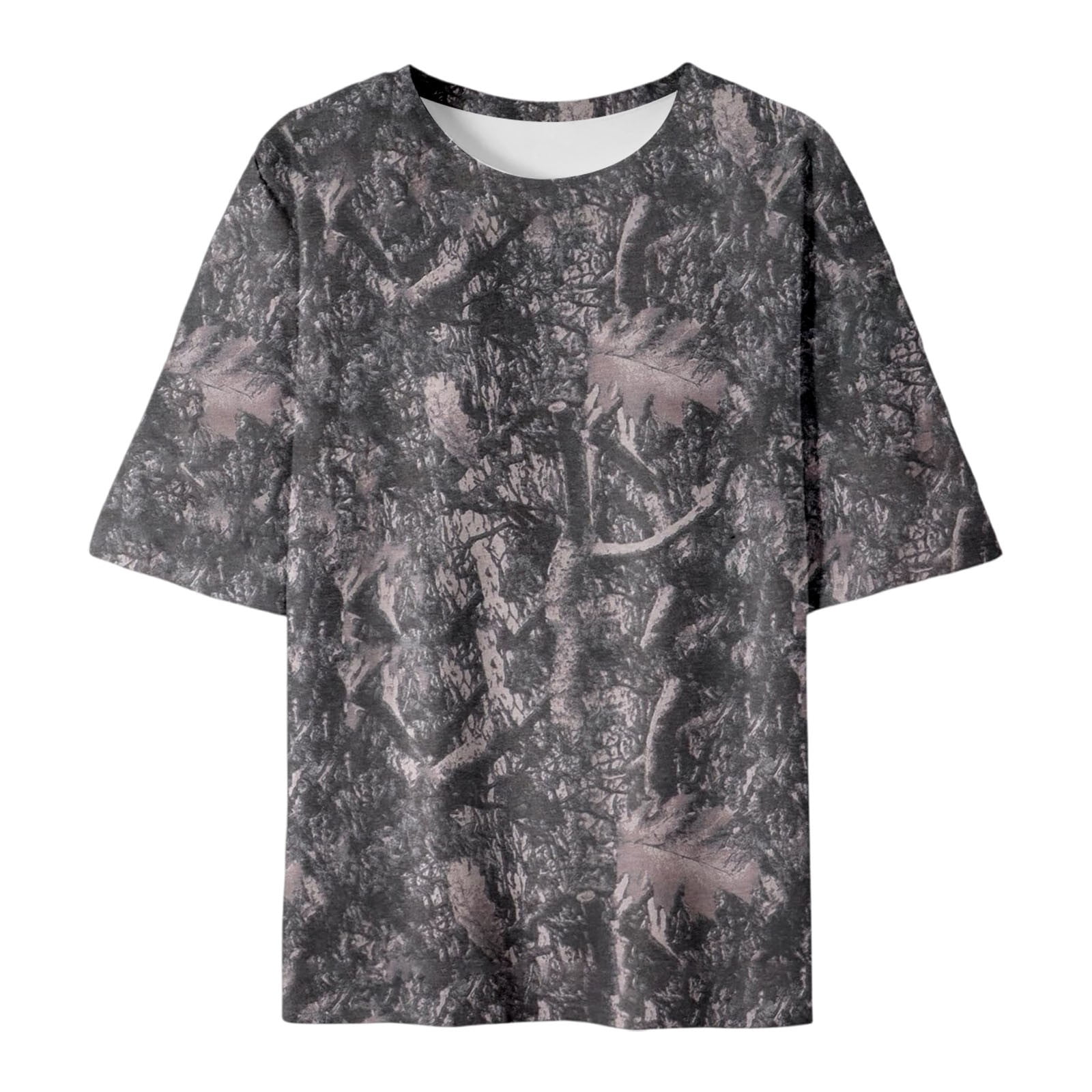 Camo Maple Graphic Print Tops Womens Drop Shoulder T Shirt Short Sleeve ...