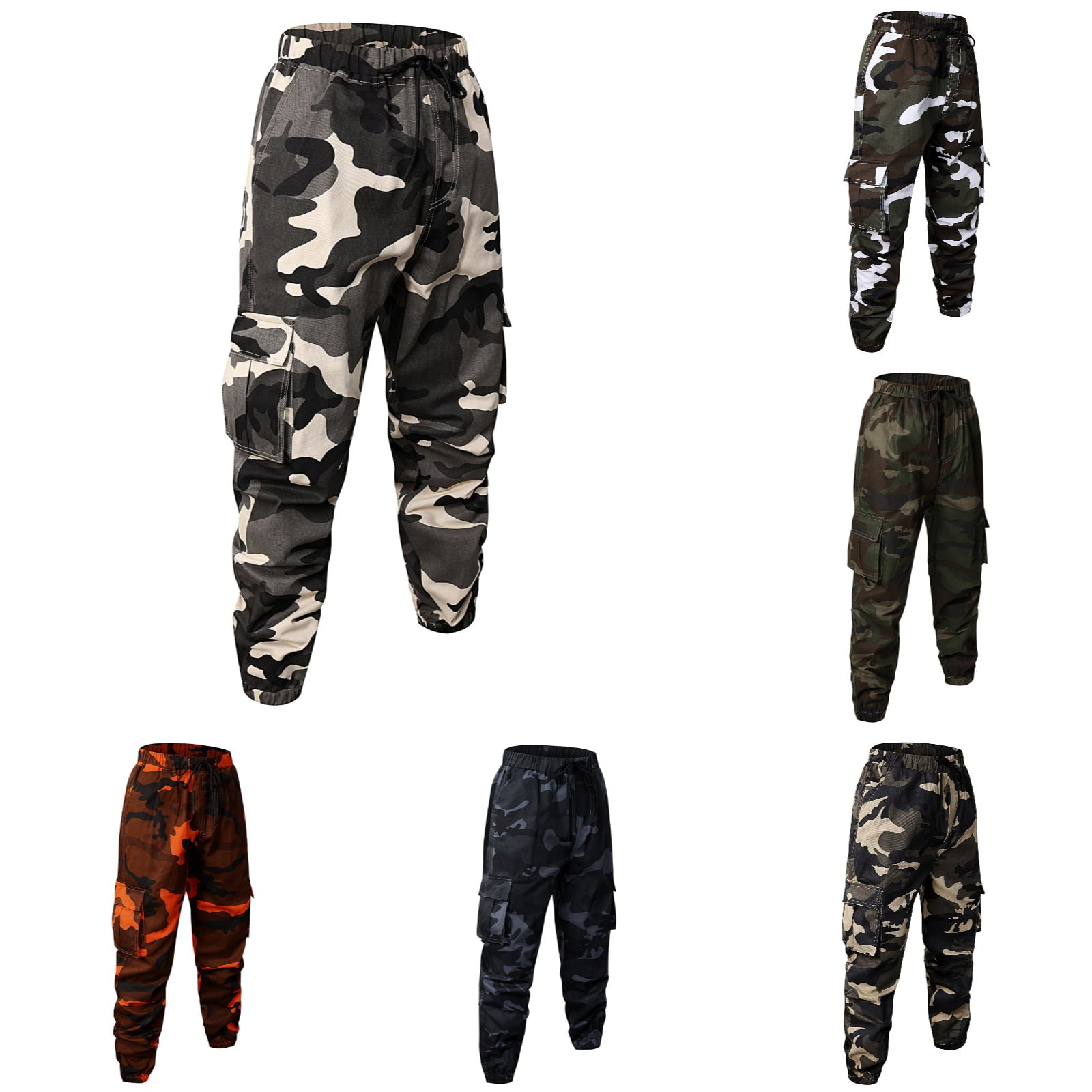 Camo Pants Men Joggers Slim Fit Combat Military Camouflage Cargo Pants ...