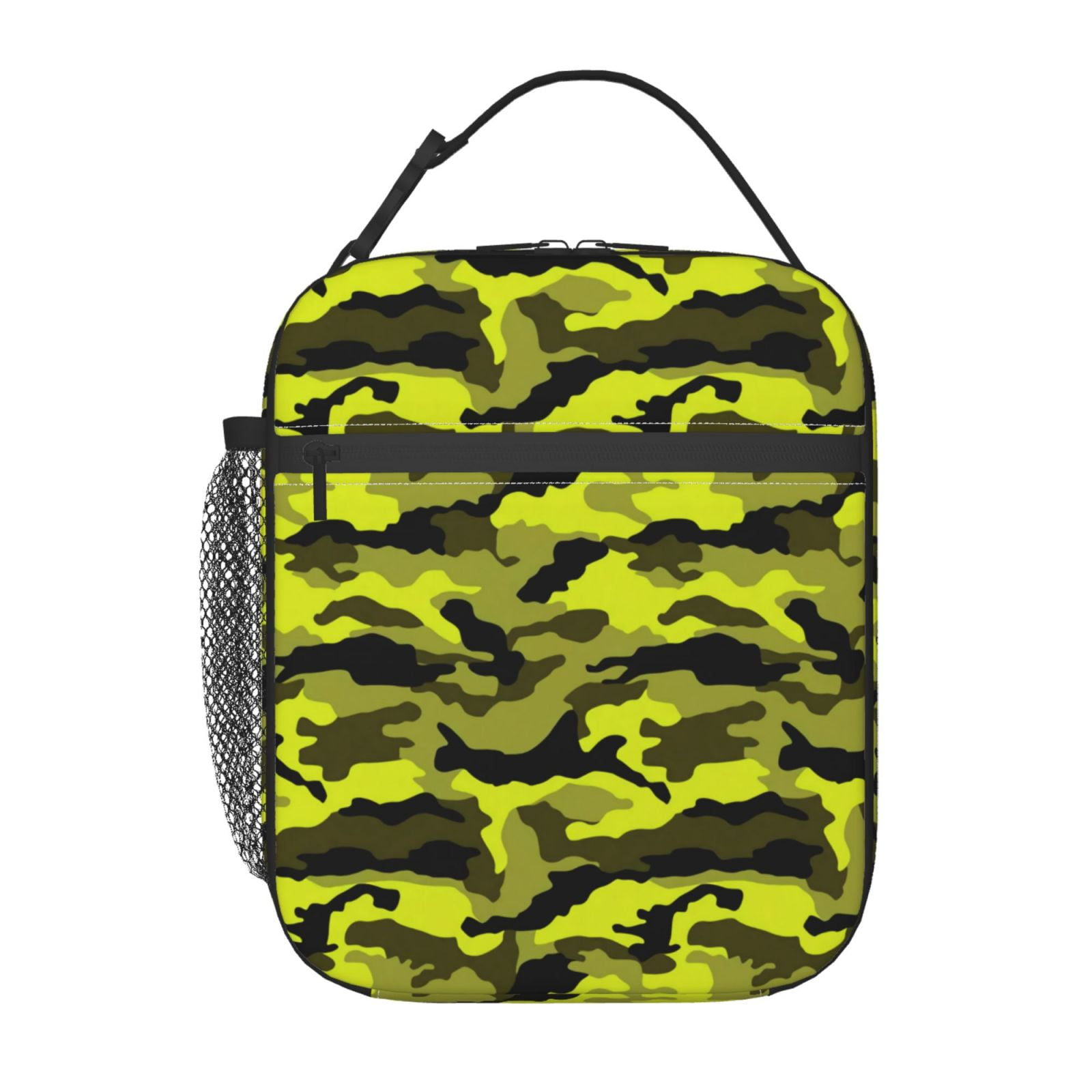 Camo Pattern Portable Lunch Bag Reusable Insulated Tote Box Leakproof ...