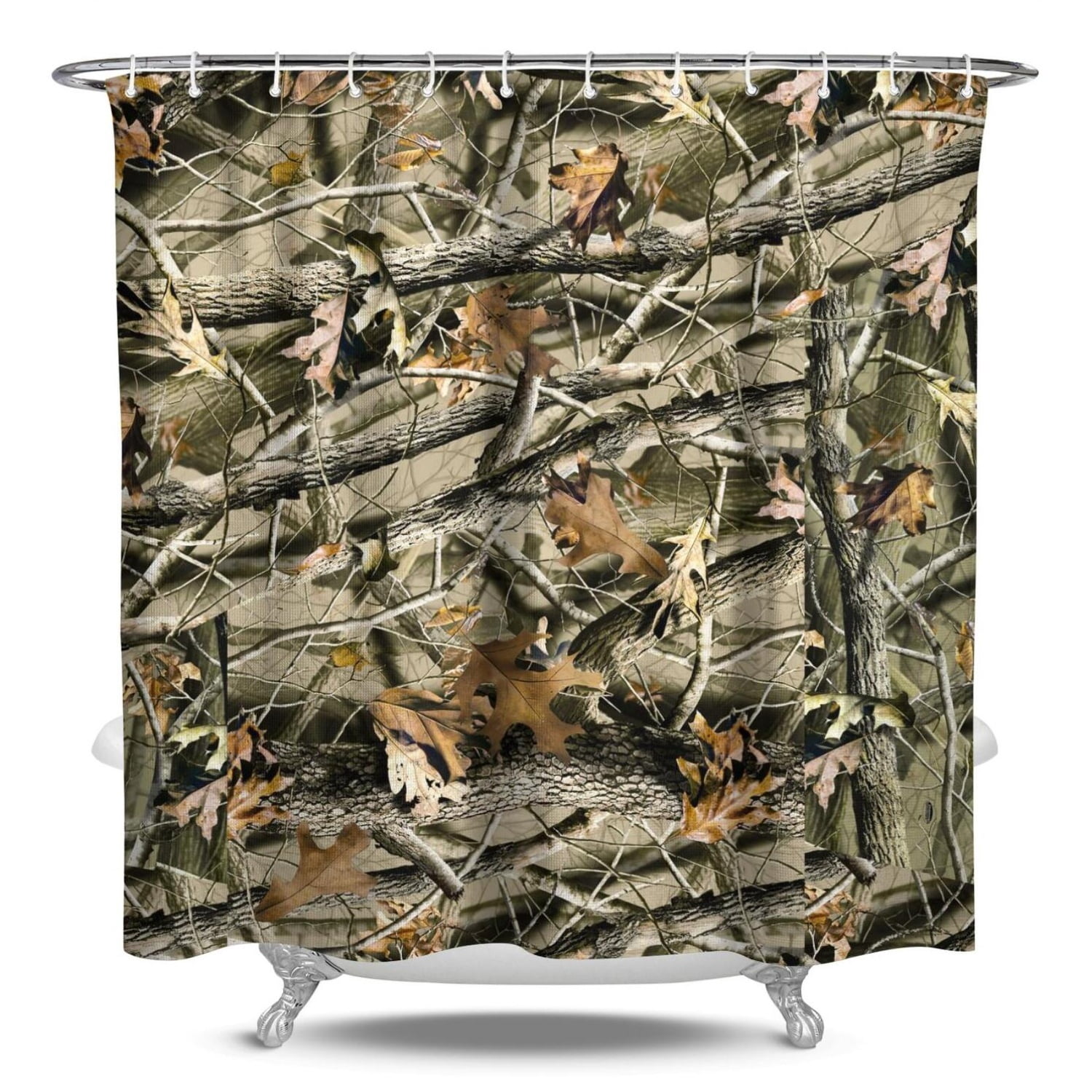 Camo Pattern Waterproof Shower Curtain, Fabric Bathroom Shower Curtain ...