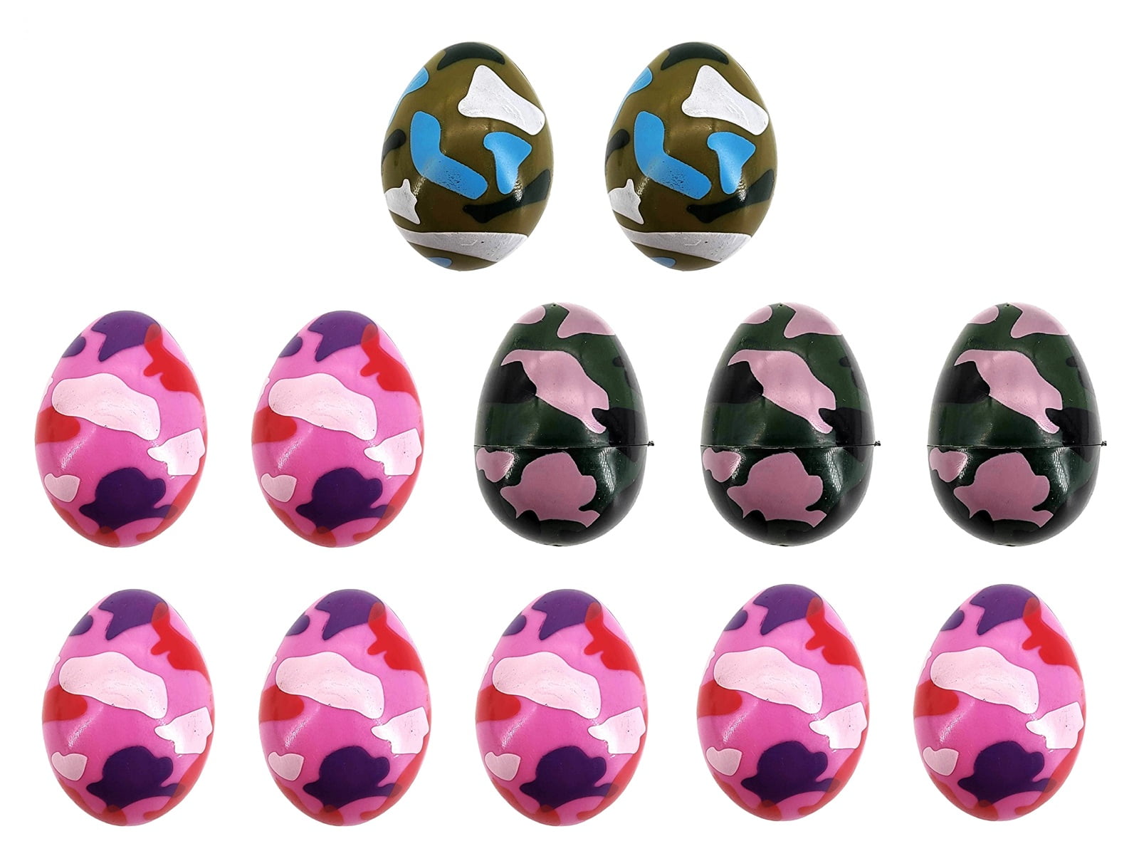 Camo Plastic Easter Eggs 12 Pack 2.25 inch Camouflage Fillable Egg Hunt ...