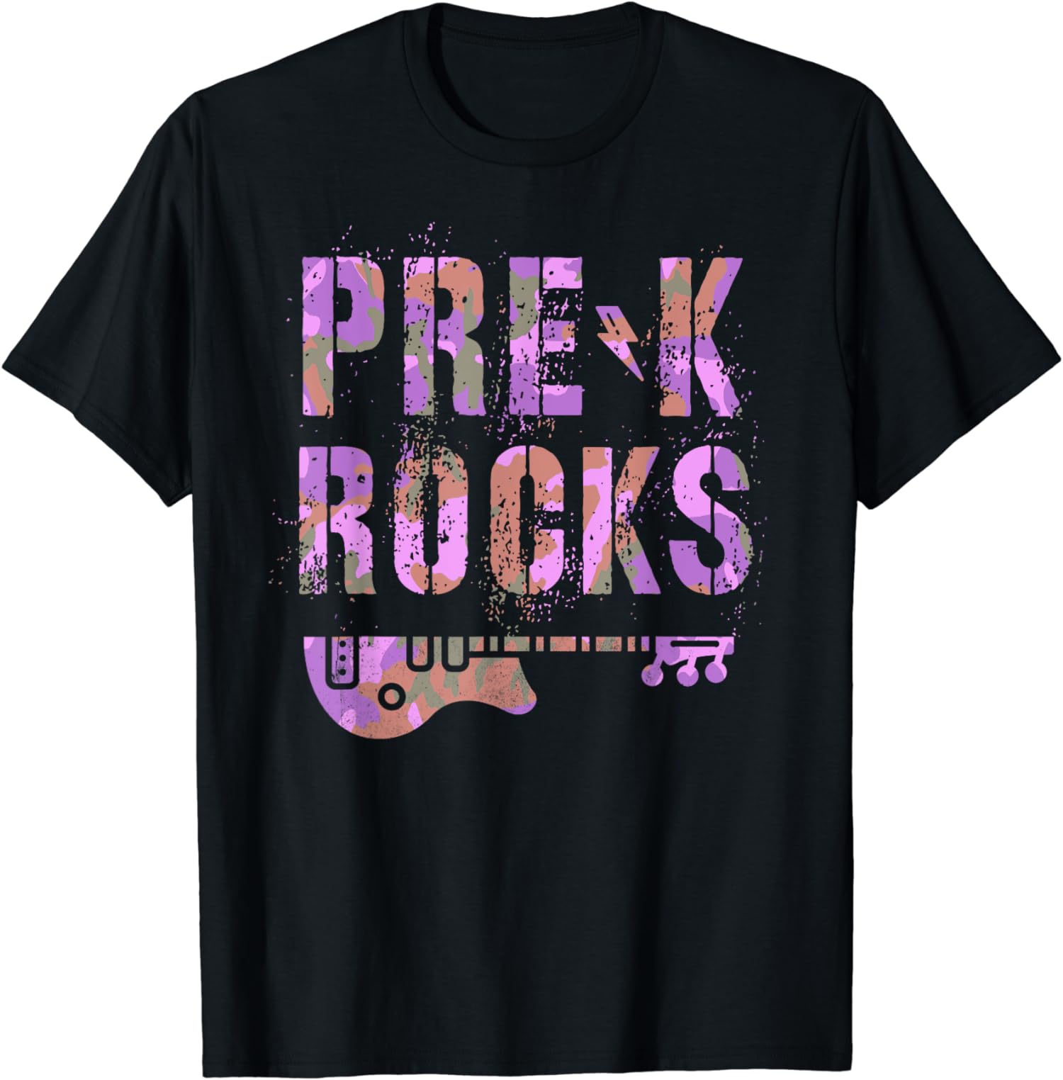 Camo Pre-K ROCKS Teacher I Teach Pre-School ABCD My Rockstar T-Shirt ...