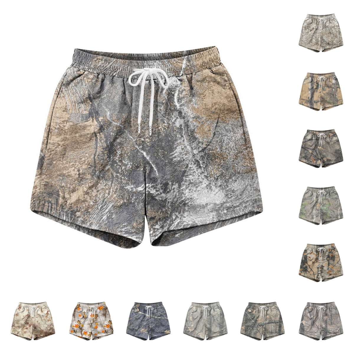 Camo Shorts Men Casual Drawstring Elastic Waist Beach SweatShorts 2026 ...