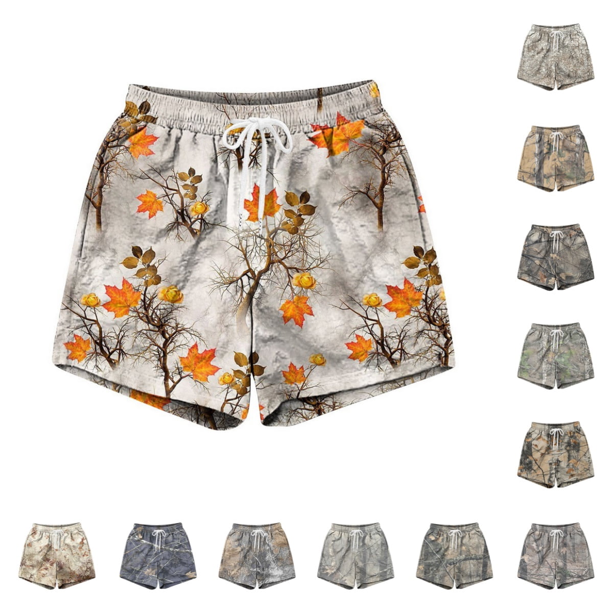 Camo Shorts Men Casual Drawstring Elastic Waist Beach SweatShorts 2026 ...
