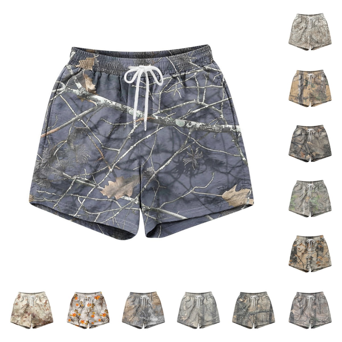 Camo Shorts Men Casual Sweats Shorts Elastic Waist Drawstring 2026 ...