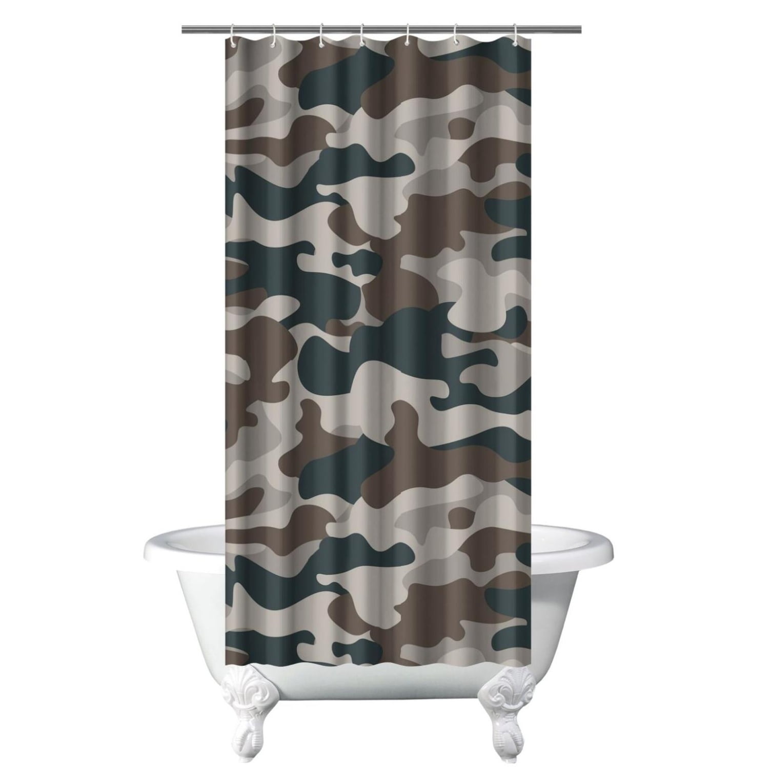 Camo Shower Curtain 36x72 Inch - Military Tactical Army Woodland Desert ...
