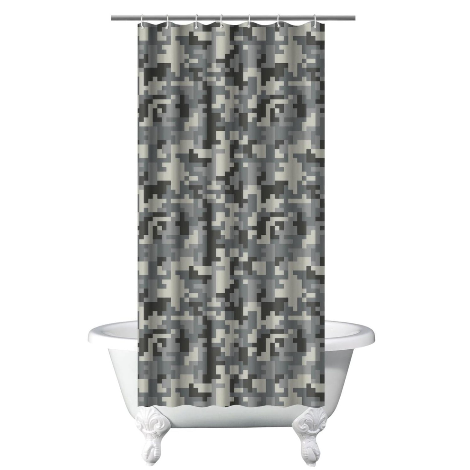 Camo Shower Curtain Military Camouflage Hunting Tactical Army Woodland ...