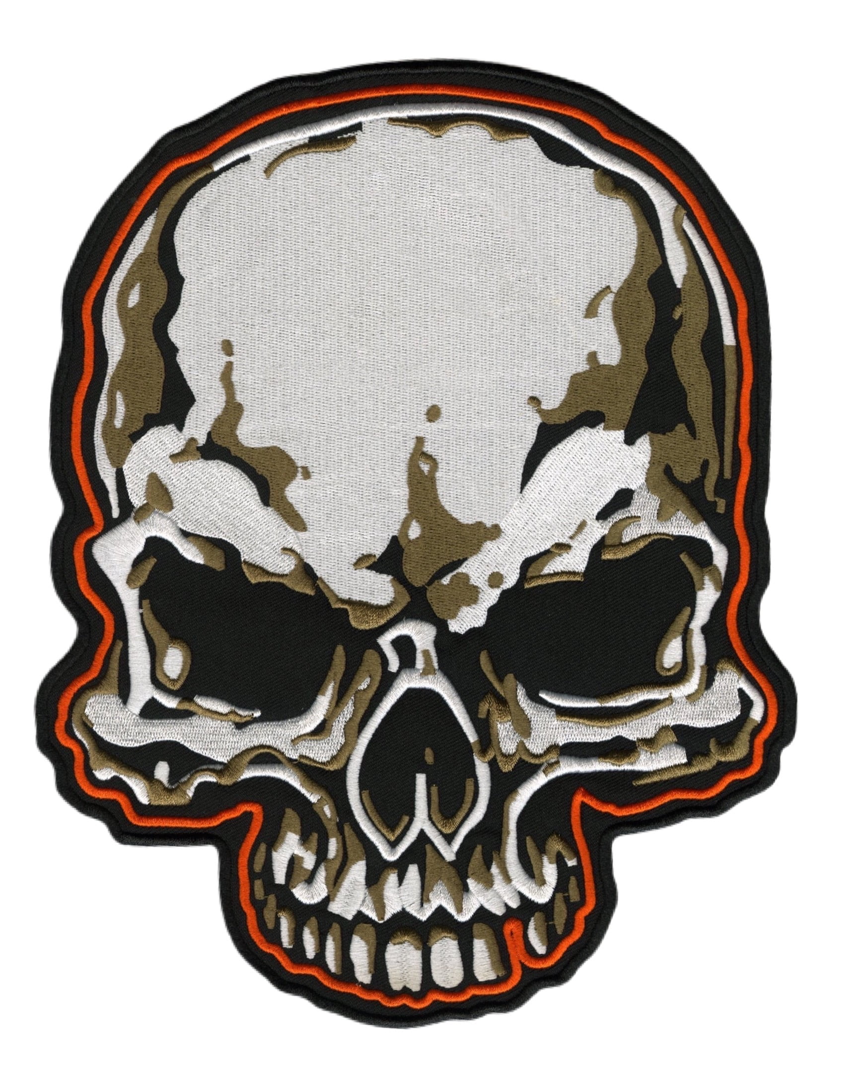 Camo Skull Patch 10" | Skeleton Realistic Metal Half Skull ...